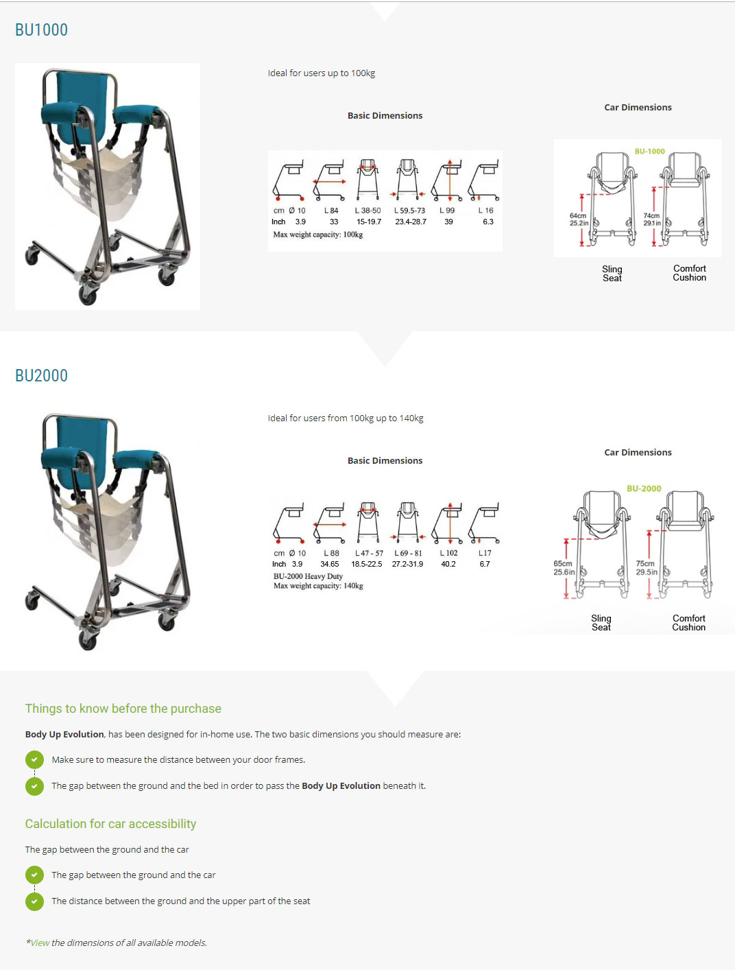Body Up Evolution Transfer Lift Chair