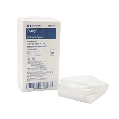 Covidien Curity 4 x 4 Inch All Purpose Sponge Gauze 4 Ply - 9024 ...
