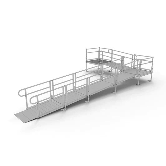 EZ-ACCESS Modular Wheelchair Ramp System, L-Shaped Pathway | Blowout ...