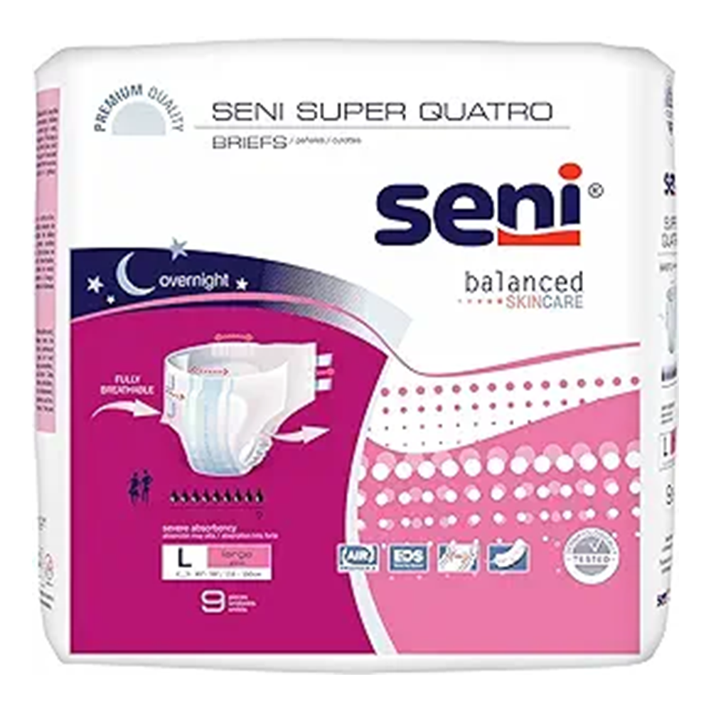 Seni Super Quatro Heavy Absorbency Briefs | Blowout Medical